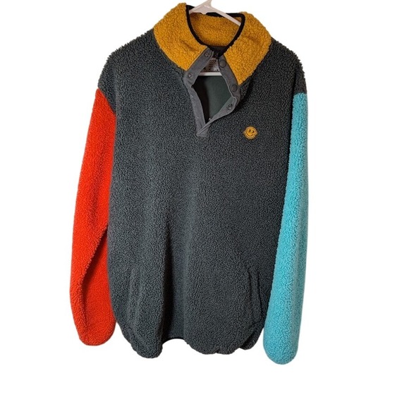 Dutch Bros | Shirts | Dutch Bros Fleece Pullover Color Block Sherpa ...